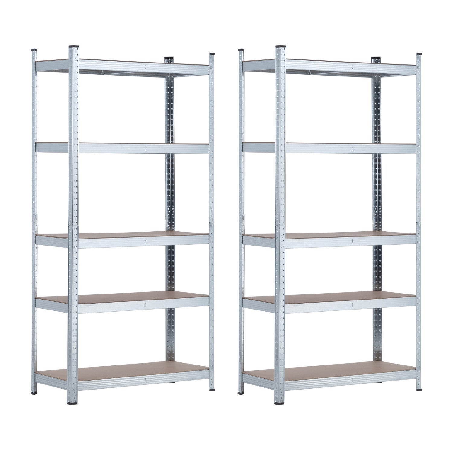 Pack de 2 Etagères Modulaires Métalliques avec 5 Etagères 875kg Argent ...