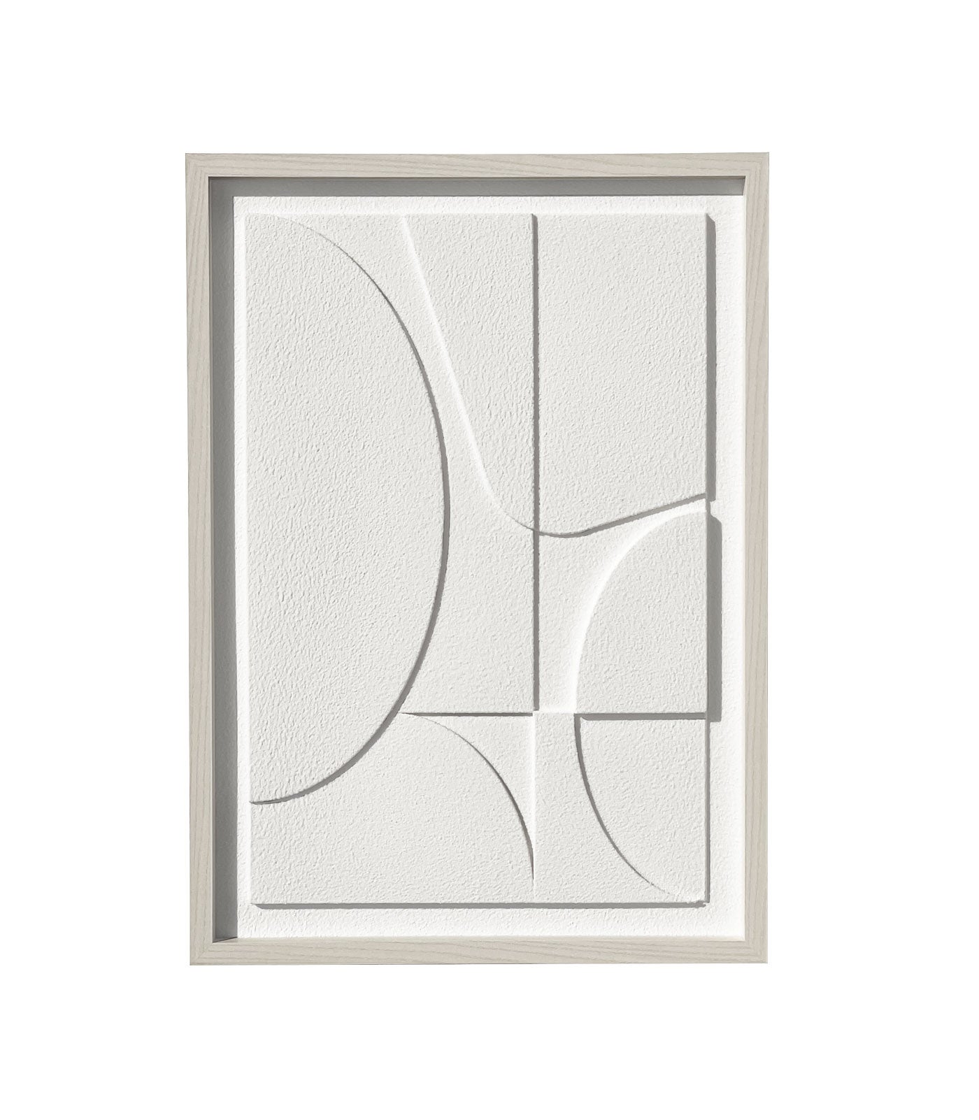 Cuadro con textura y diseño abstracto en color blanco roto, con marco ...