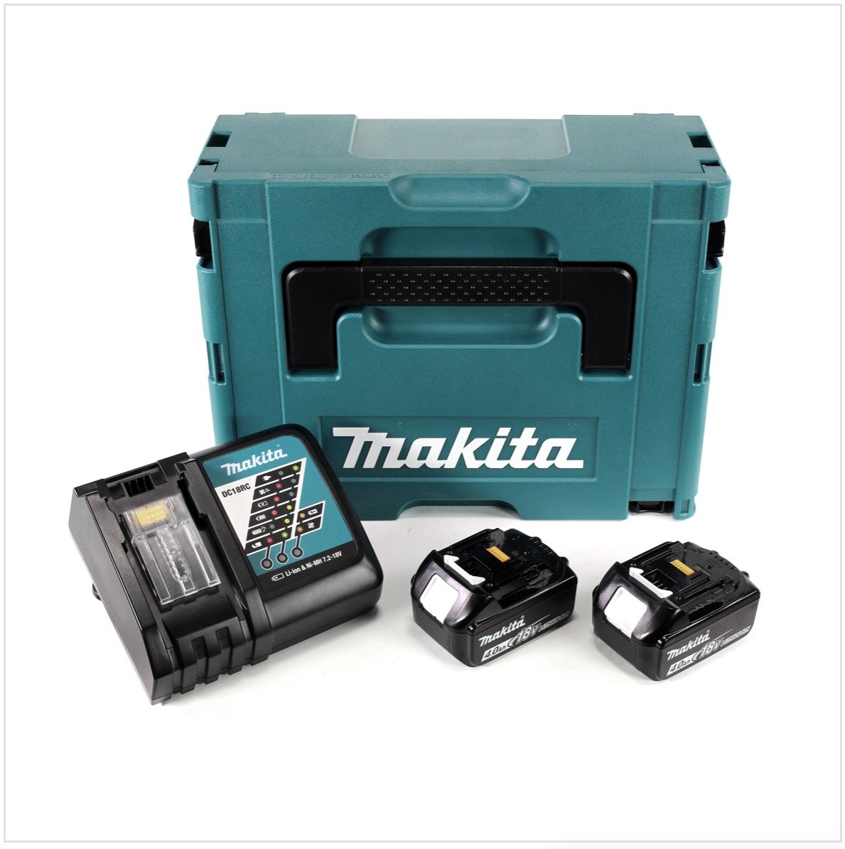 Makita 19866-5 Pack Ã‰nergie 18V Li-Ion (2x 4.0Ah) dans MAKPAC | Bricoman