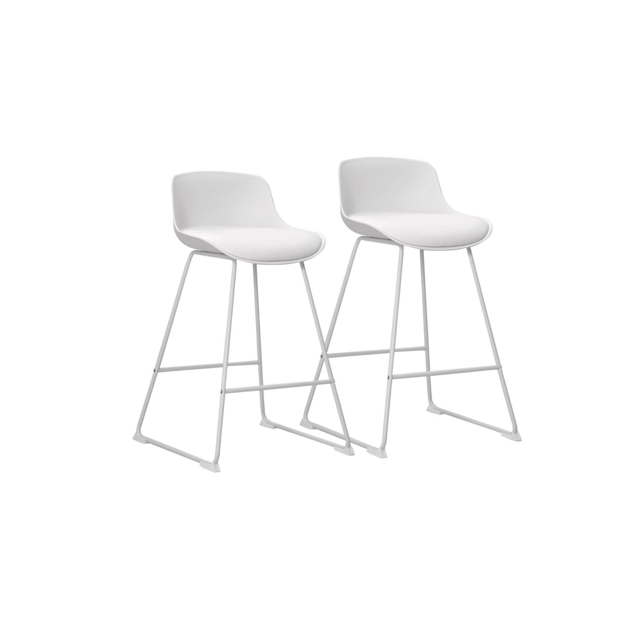 Tabourets de bar bas en métal et simili (lot de 2) - LILIAN | Leroy Merlin