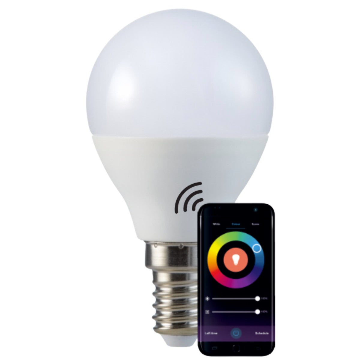Ampoule LED WiFi Tuya E14 G45 5,5W 470lm RGB+CCT Polux | Leroy Merlin