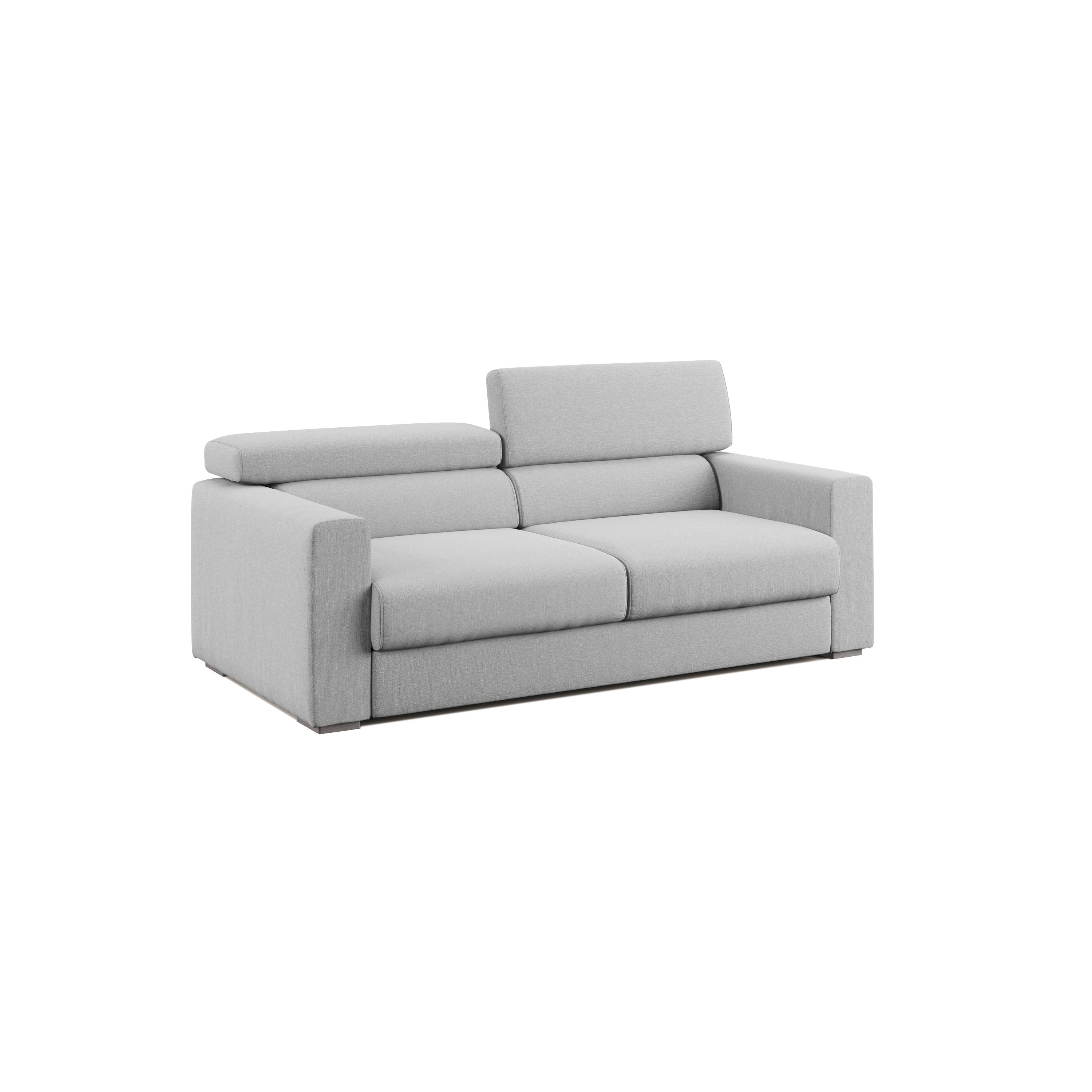 Dylan Canapé avec pouf amovible en tissu effet coton imperméable T13 158 cm gris | Leroy Merlin