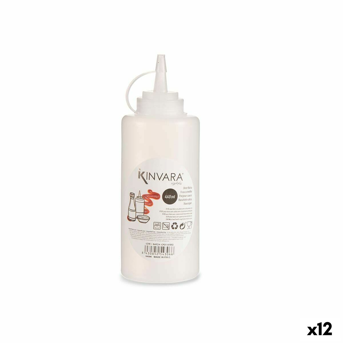 Bote para Salsas Transparente Plástico 400 ml (12 Unidades) | Leroy Merlin