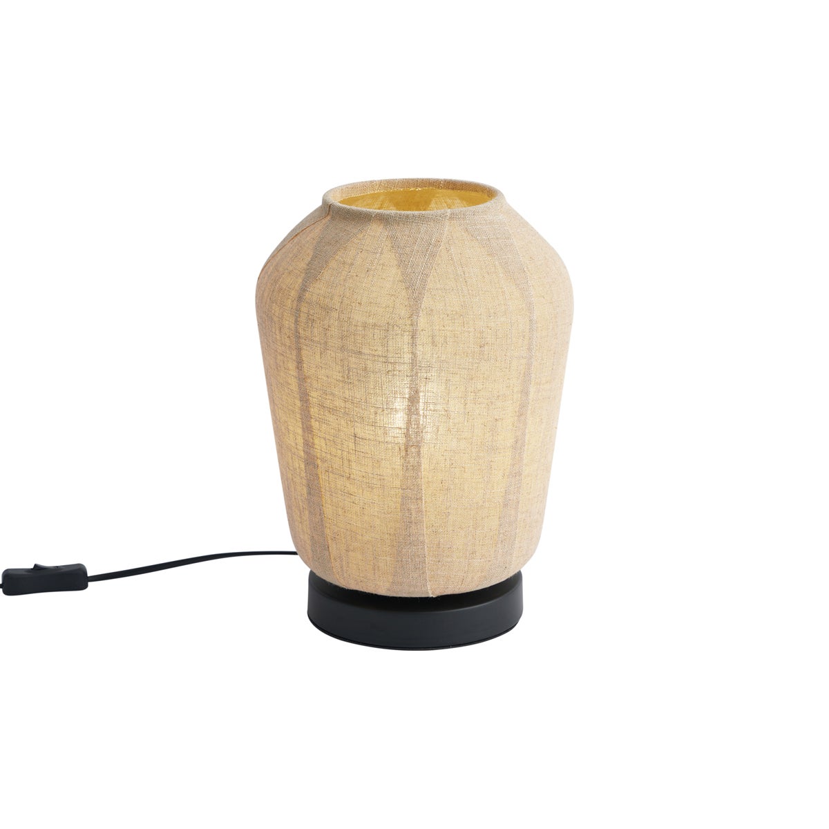 Lámpara de mesa Japandi negra con pantalla de lino beige de 21,5 cm ...