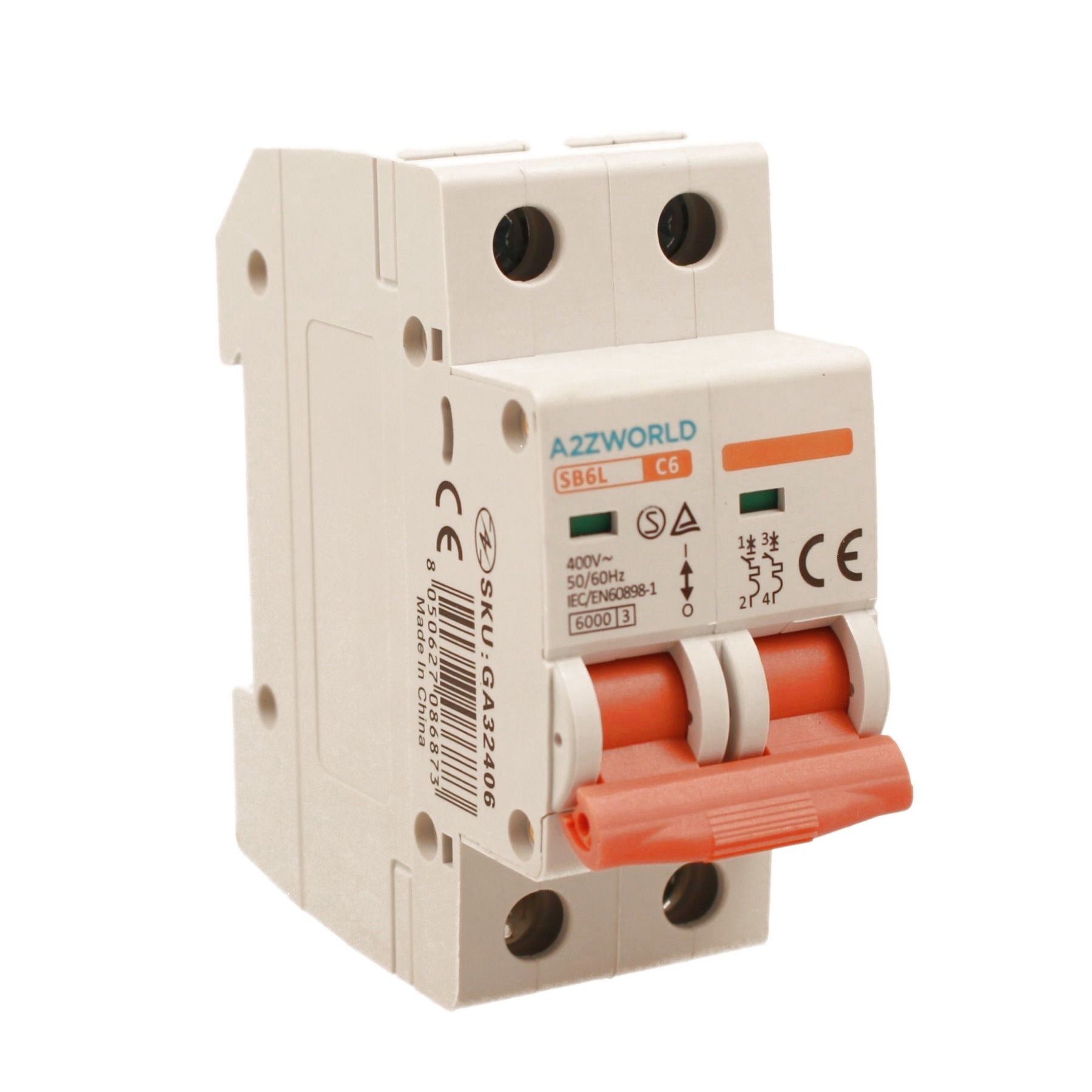 A2ZWORLD MCB Interruttore Magnetotermico Automatico Curva C 2P 2M 6000A ...