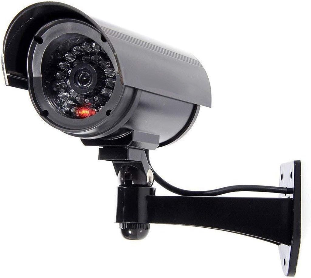 Cámara CCTV ficticia para interiores y exteriores con flash LED ...