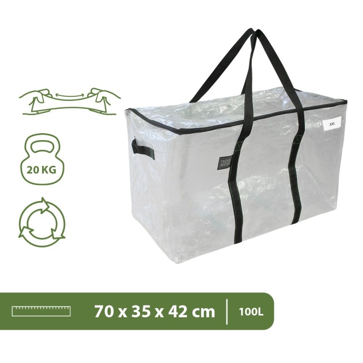Pack and Move - Lot 8 Grands Sacs Déménagement Transparent Recyclé ...