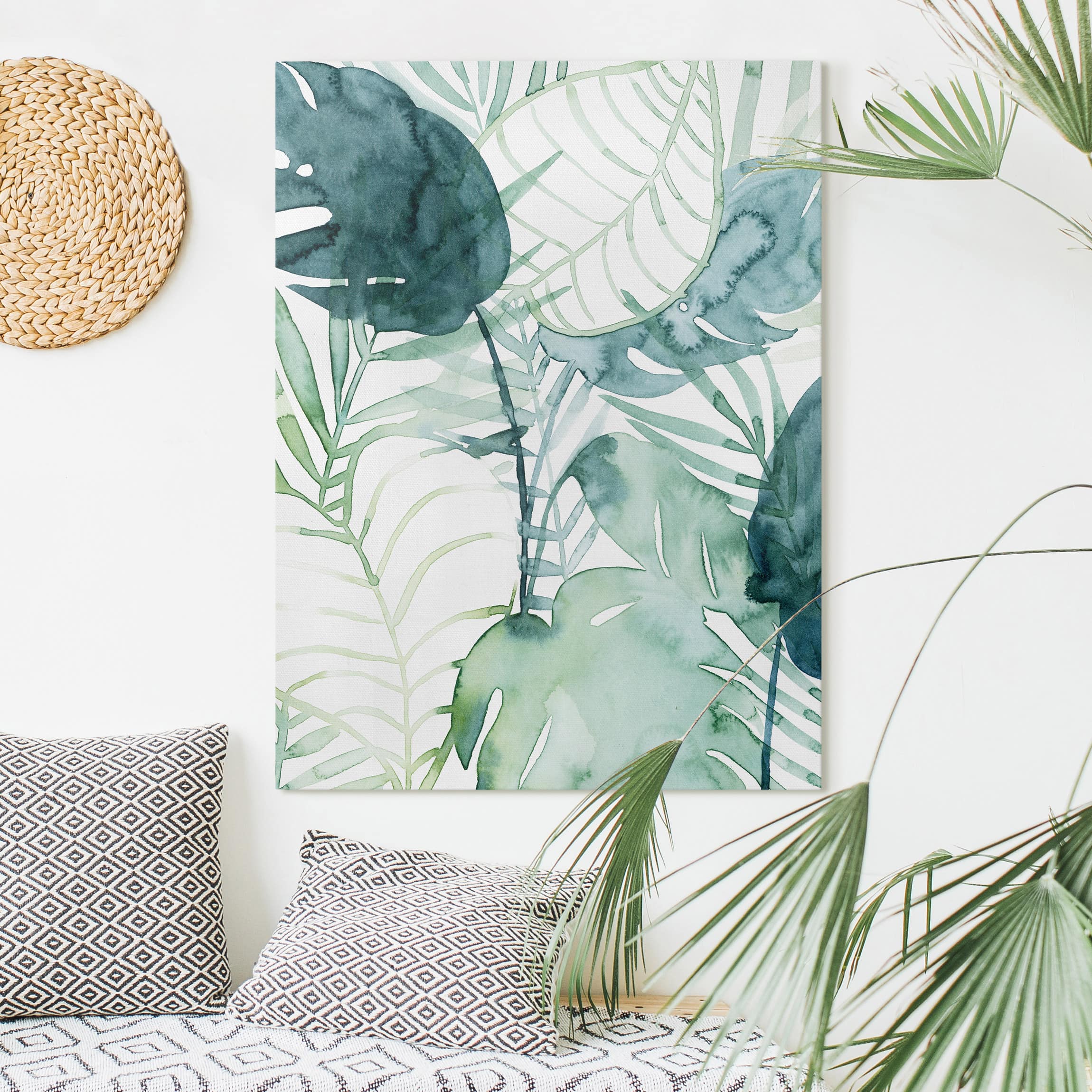 Impression sur toile tableau sur toile châssis vert botanique plantes ...