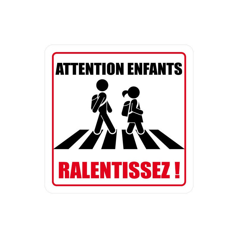 Panneau de Signalisation ATTENTION ENFANTS, RALENTISSEZ! (L0623) 125 x ...