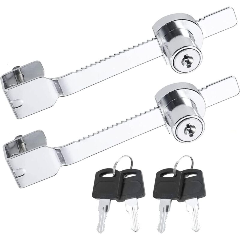 Lot de 2 verrous à clé argentés pour porte en verre. Convient pour ...