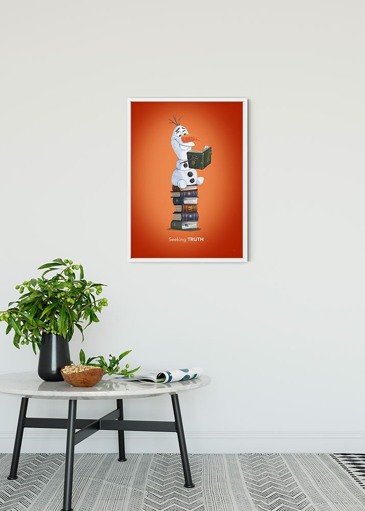 Poster d'art de Komar - Disney Frozen Olaf Reading - Taille: 30 x 40 cm ...
