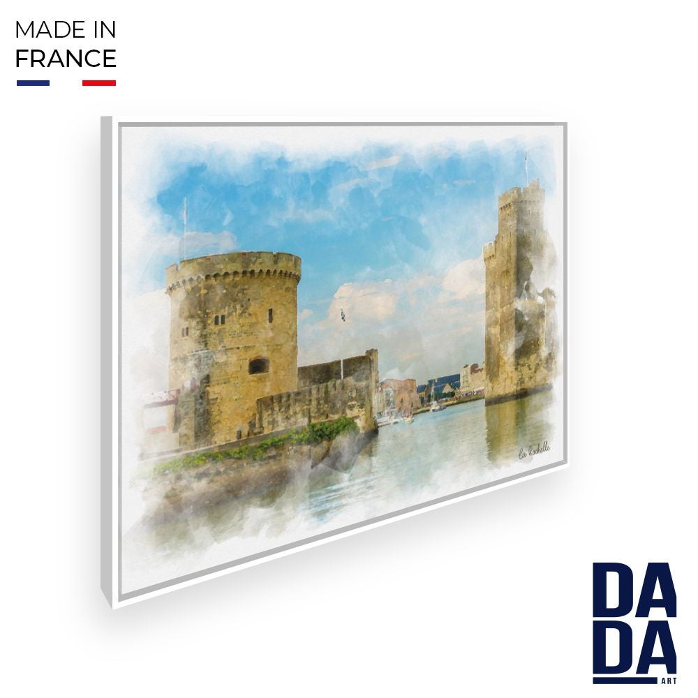 Tableau Tours de La-rochelle / 45x60cm / Cadre Blanc / Fabriqué en ...