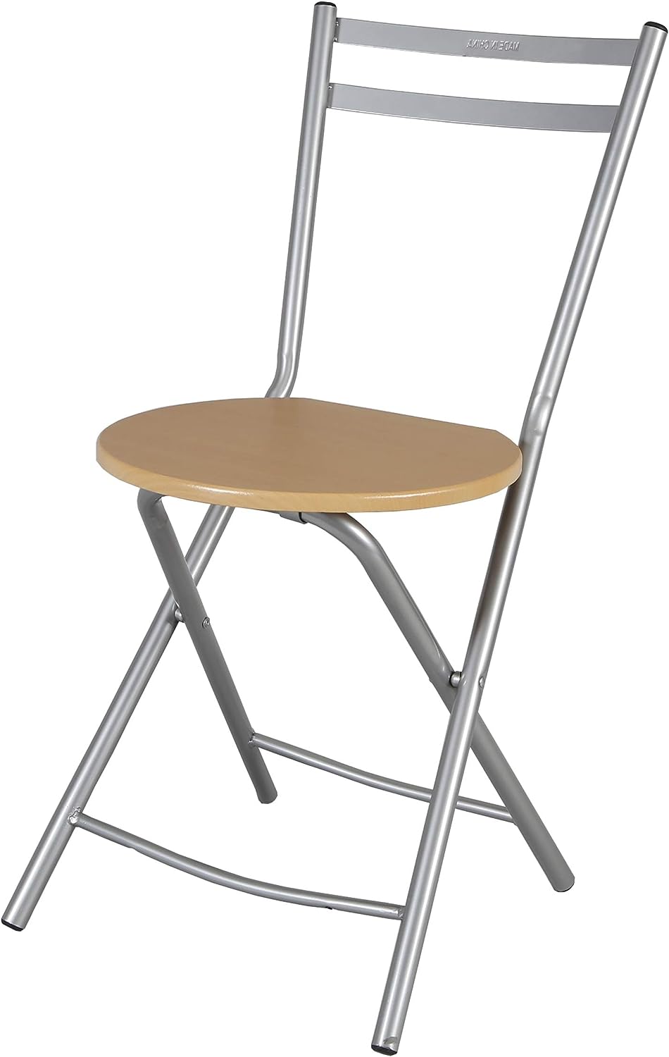 Chaise de cuisine pliante avec dossier en métal avec base en bois ...