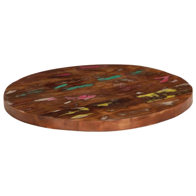 Tablero De Mesa Redondo Madera Maciza Reciclada 60x15 Cm Leroy Merlin