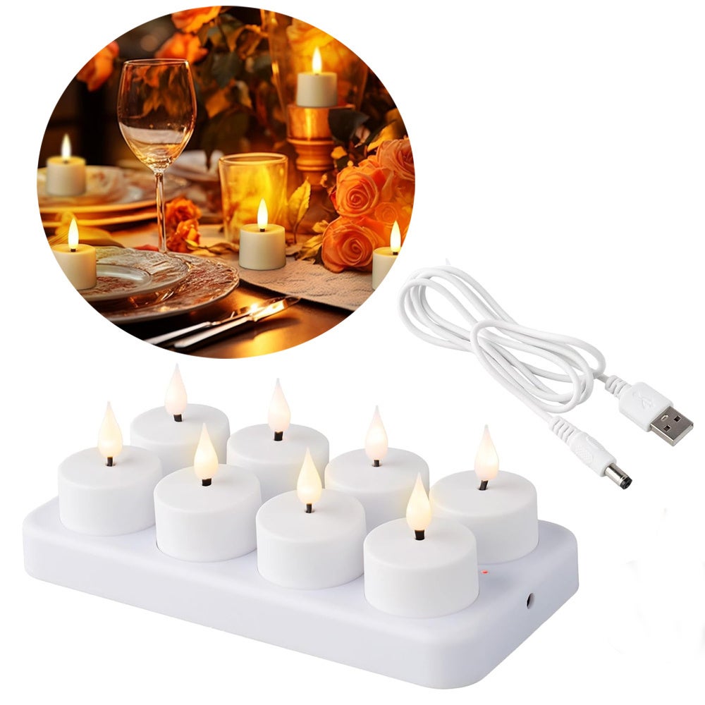 Velas eléctricas LED: Juego de 8 velas con llamas simuladas para ...
