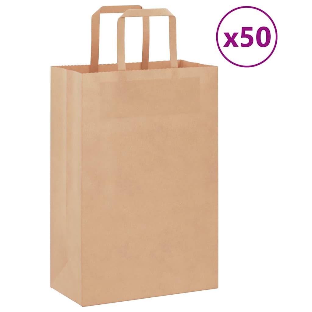 Sacs en papier kraft 50 pcs，Sacs kraft avec poignées marron 21x11x31 cm ...