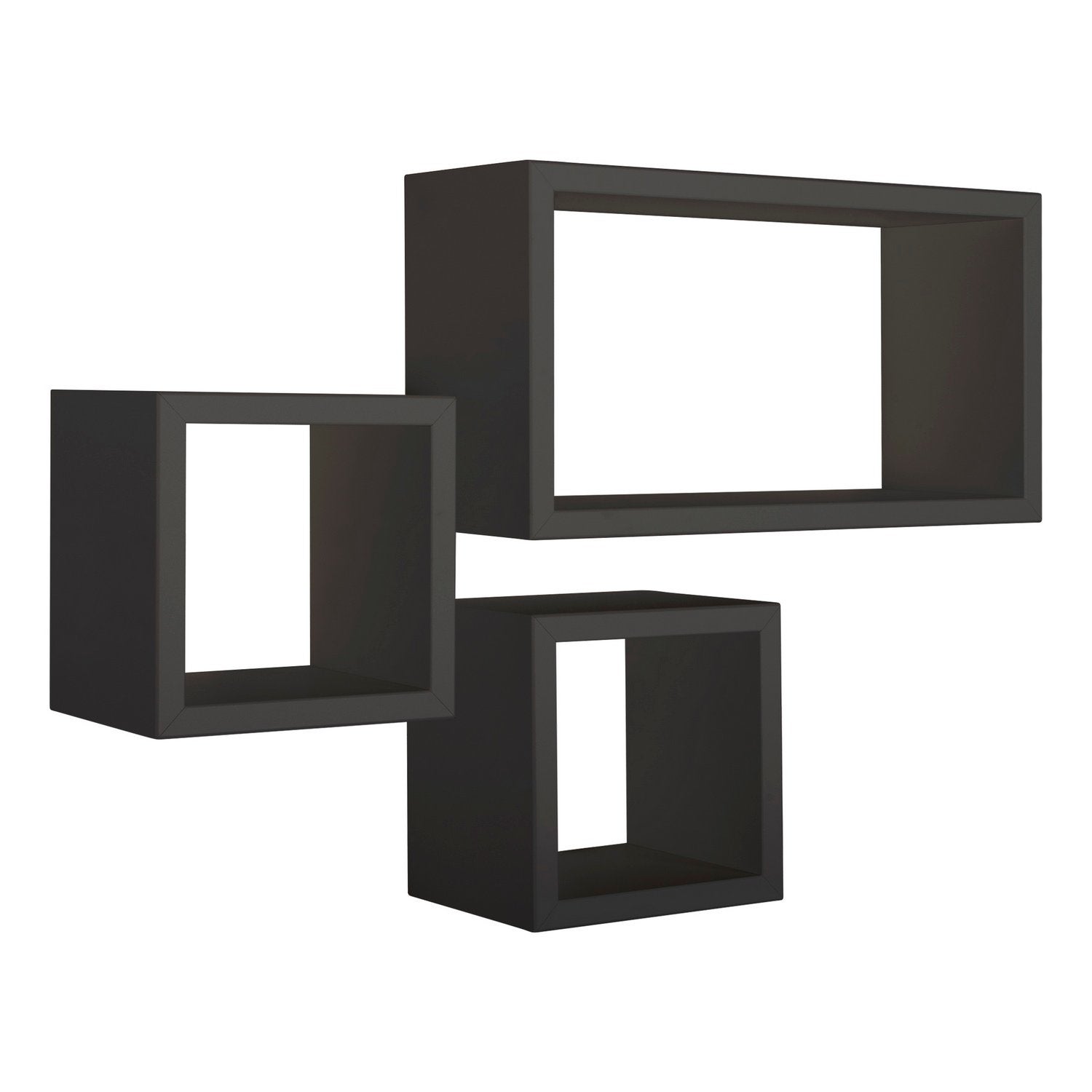Mensole a cubo da parete Set di 3 pz componibile colore Nero mod. Tribù ...