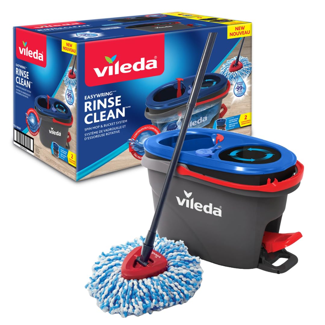 Vileda RinseClean Spin Mop System, separa l'acqua pulita e sporca ...