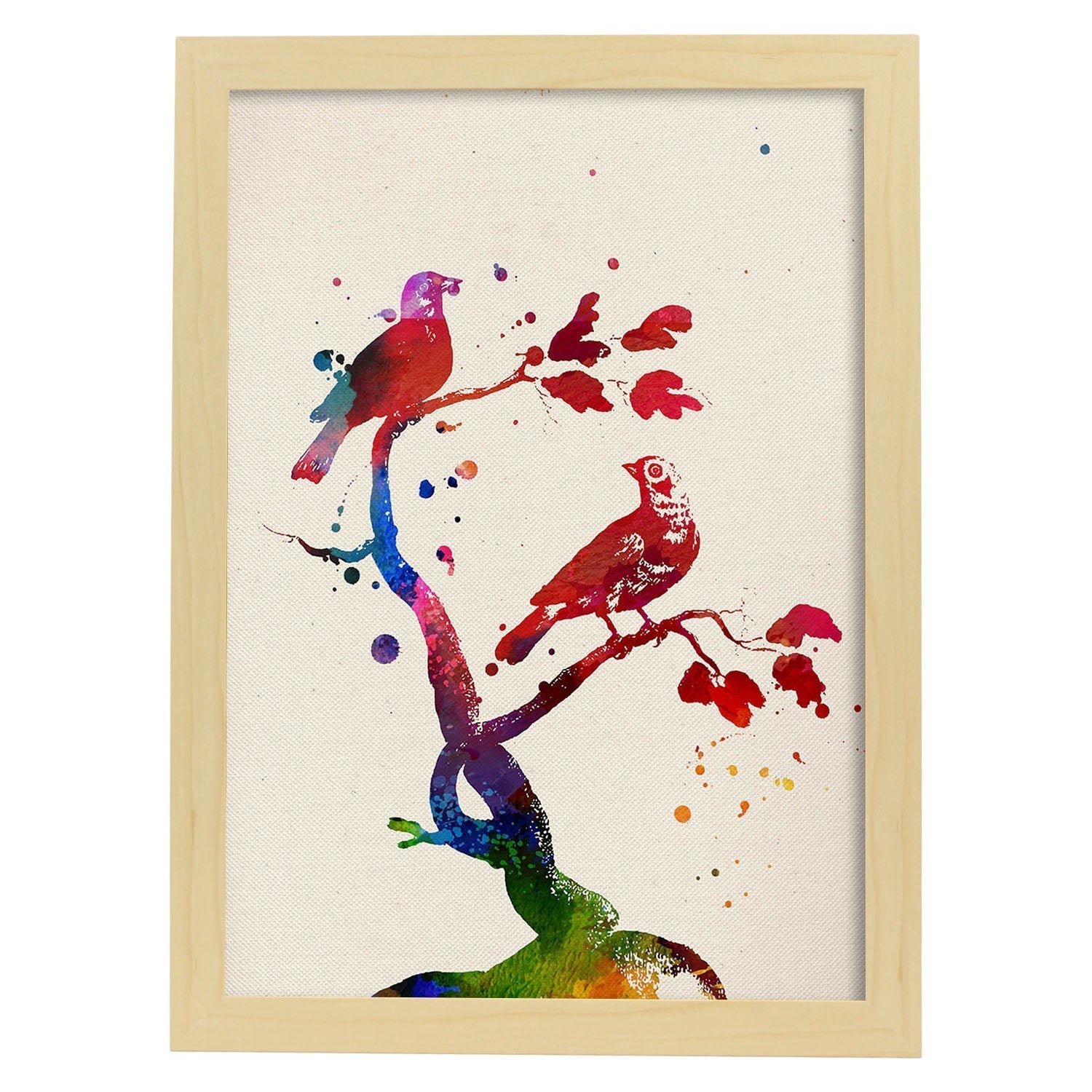 Poster De Pajaros Con Diseño Acuarela. Mix De Láminas Con Estilo ...