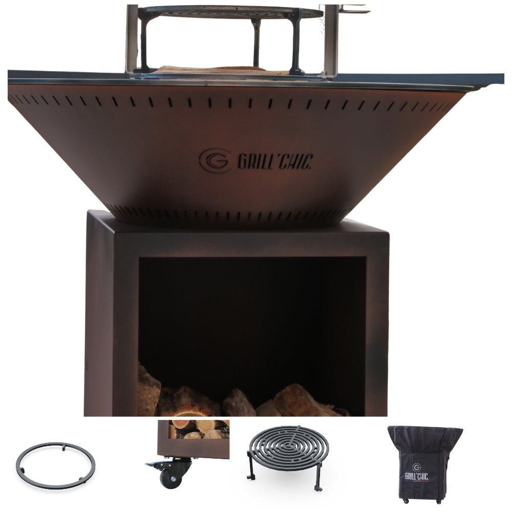 Pack Privilege Brasero Classique Acier 103 Imitation Corten Double Cuve ...