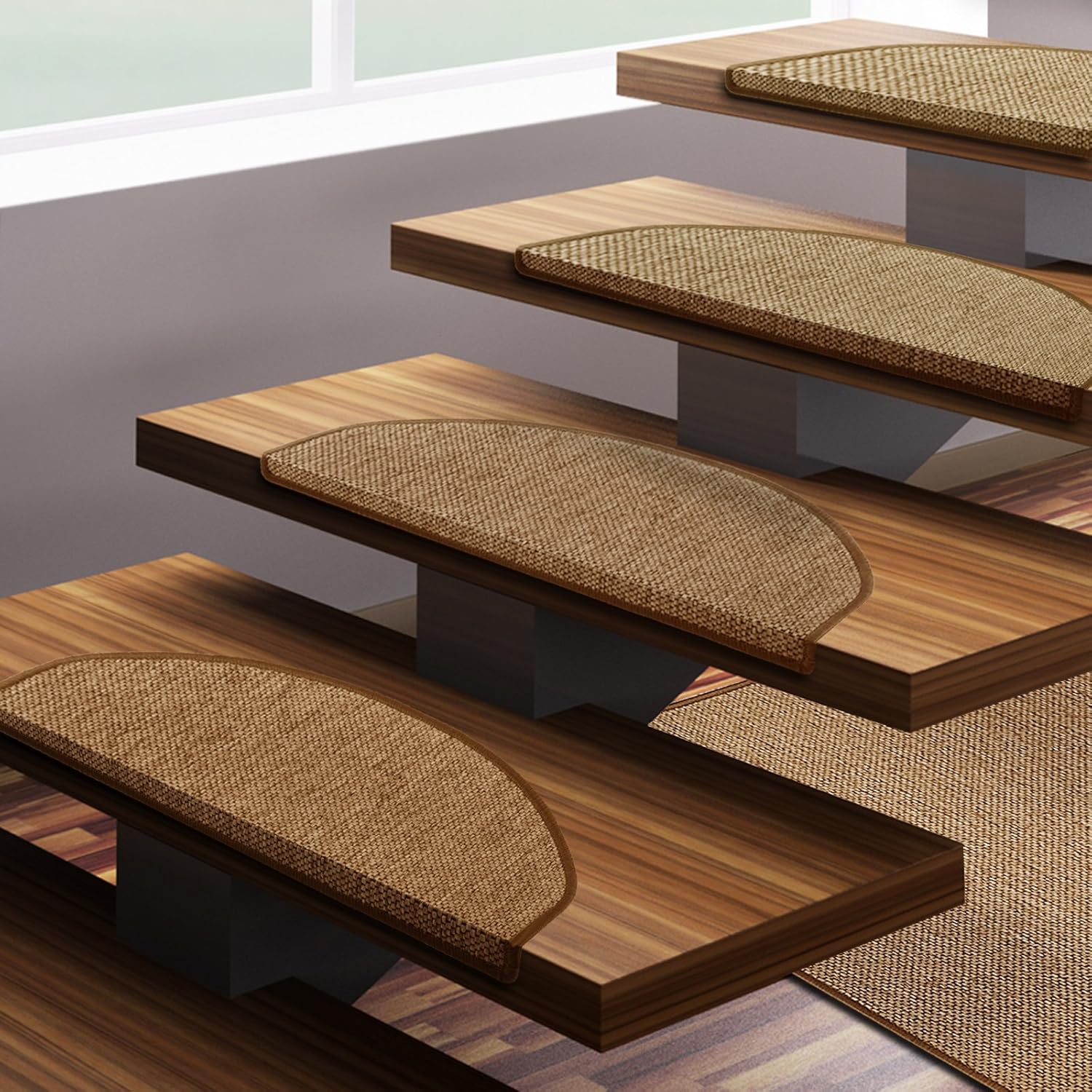 KARAT >Tapis d'escalier Sabang Aspect Sisal, Nature, Demi-circulaire 19 ...