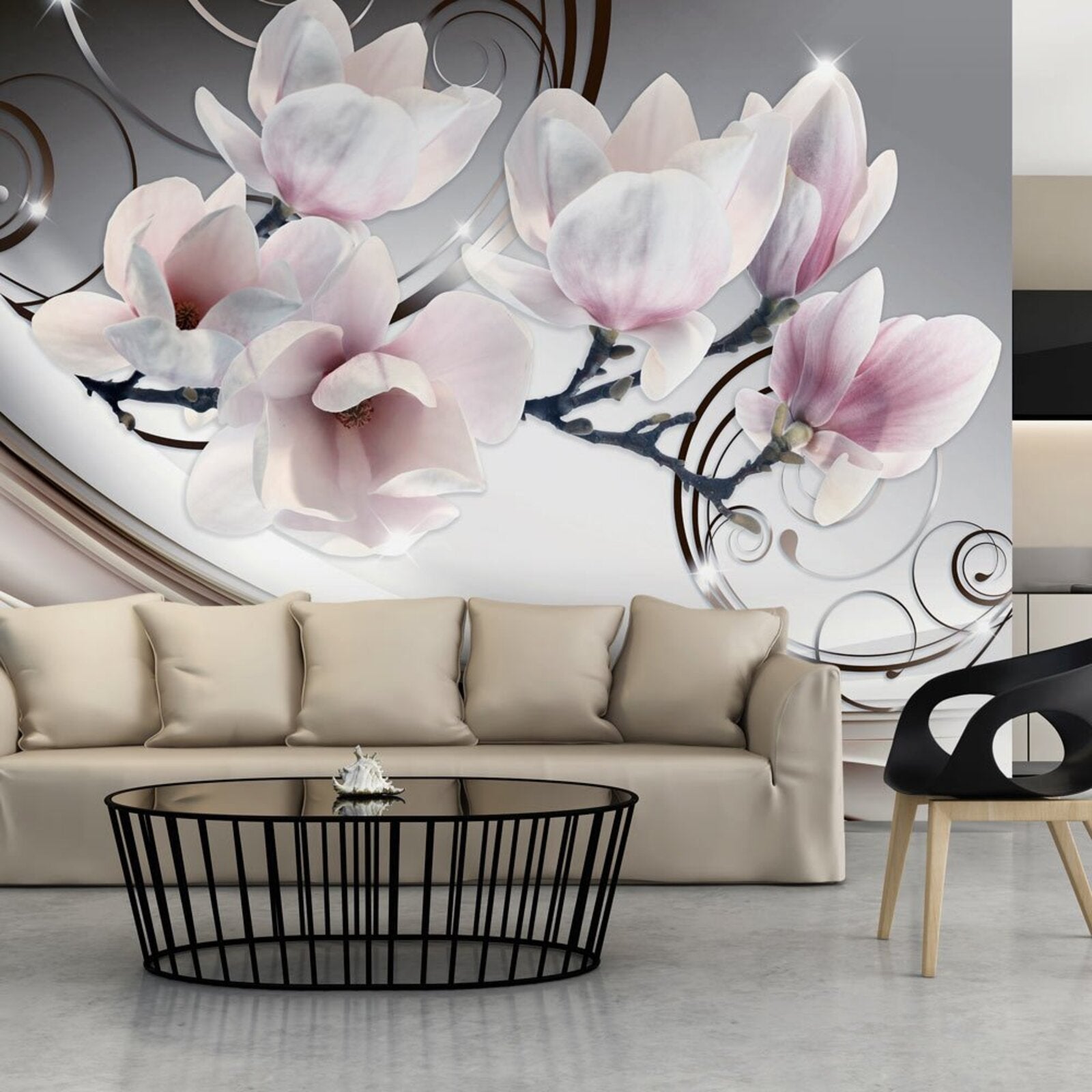 Papier peint belle magnolia - 100 x 70 cm | Leroy Merlin