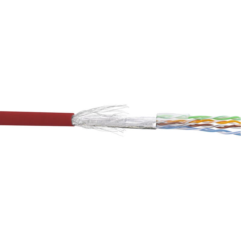 C ble r seau en ligne sf/utp cat.5e awg26 cca pvc rouge 100m | Leroy Merlin