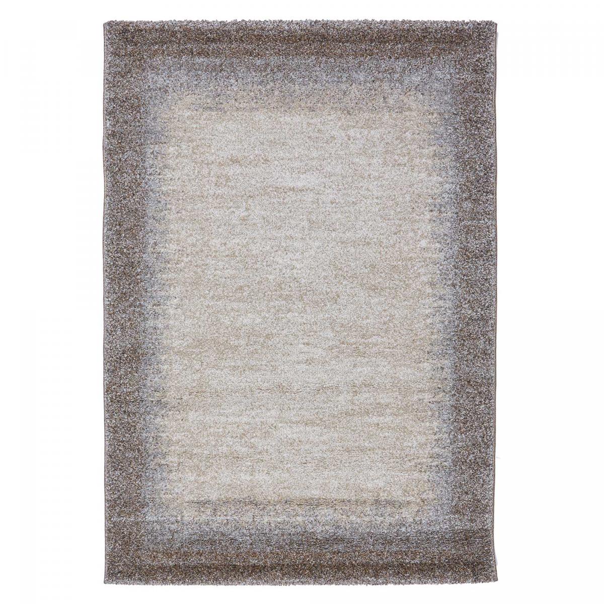 Tapis salon 160x230 tissé marron rectangle motif faux uni ELEGANT 03 ...