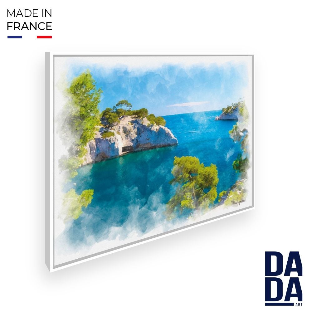 Tableau Côte de Marignane / 45x60cm / Cadre Blanc / Fabriqué en France ...