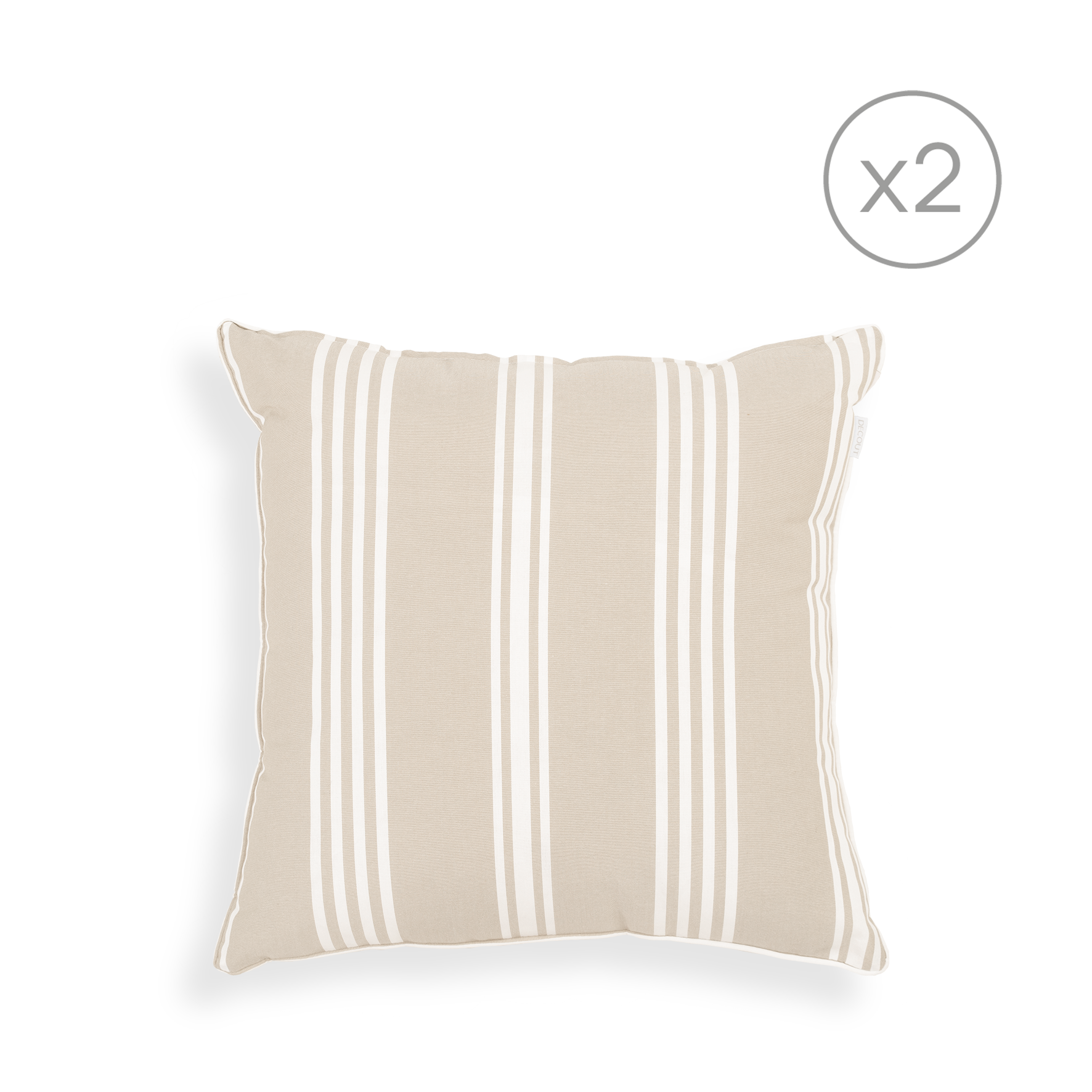 Pack de 2 cojines decorativos 60x60 cm rayas beige - Deco | Leroy Merlin