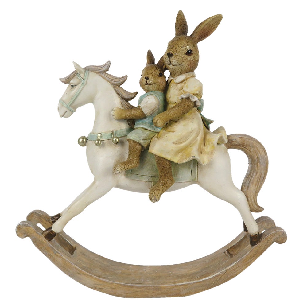 Clayre & Eef Figurine Lapin 20 cm Beige Blanc | Leroy Merlin