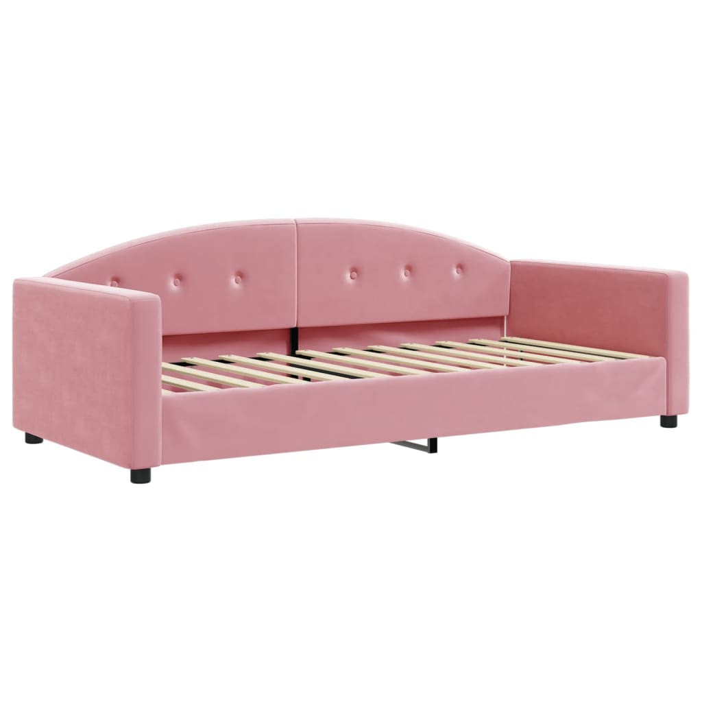 Lit simple | Lit adulte | Lit de repos sans matelas rose 90x200 cm ...