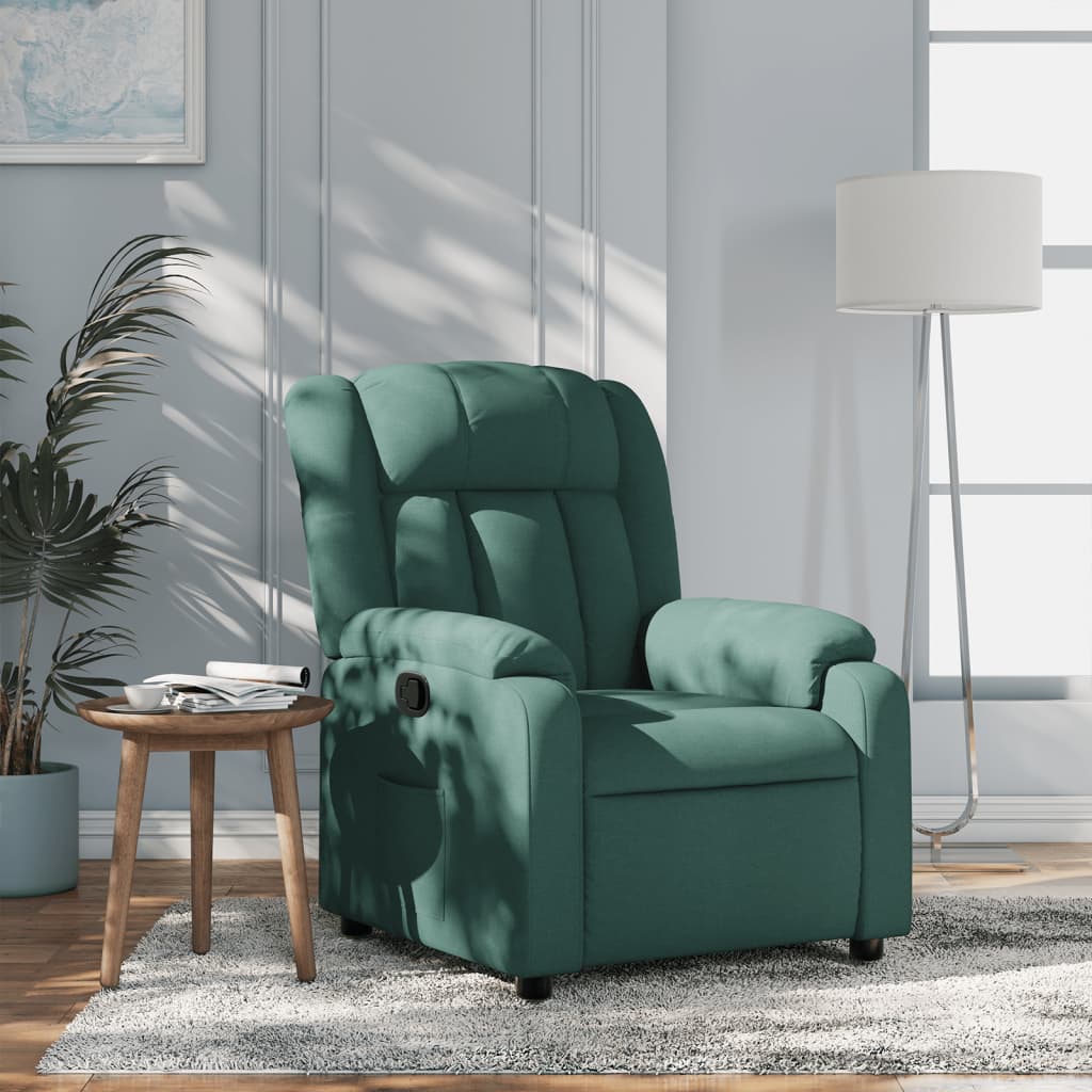 Sillón reclinable de tela verde oscuro - COMFORTXL | Leroy Merlin