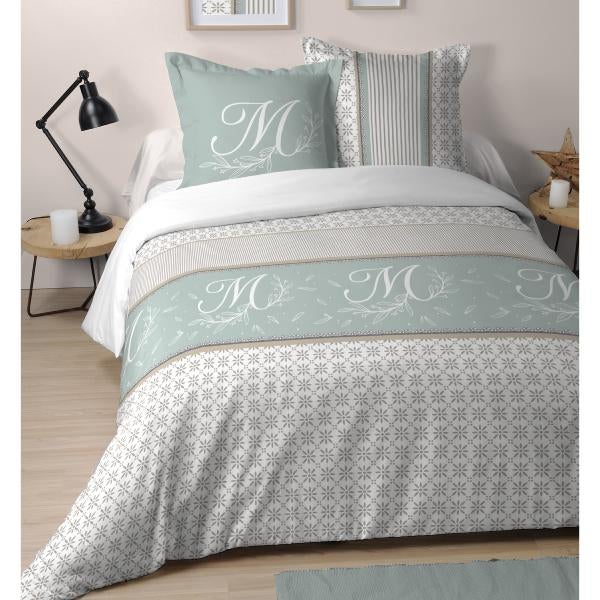 Housse de couette Constance, Thème chic, Blanc/Bleu, Adulte, 240x260cm ...