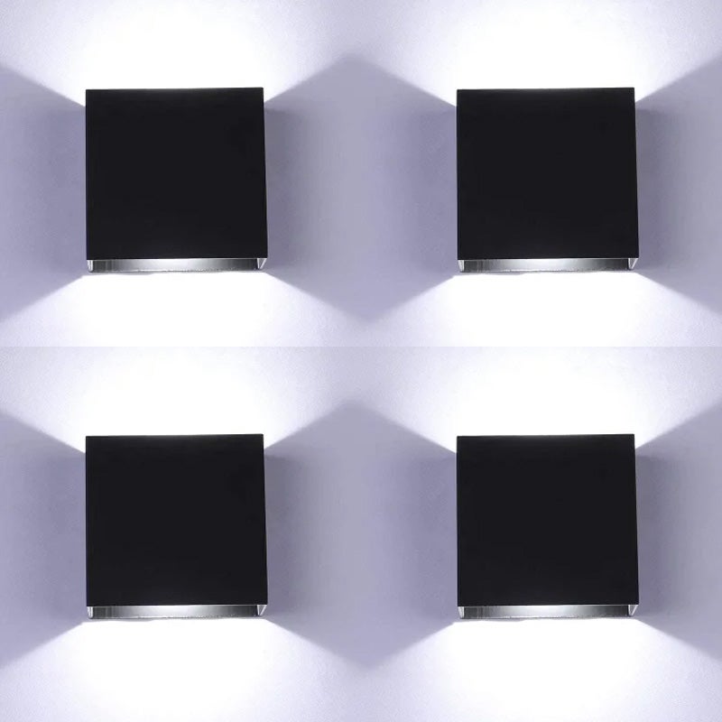 4pcs Applique murale carrée d'intérieur moderne, luminaire LED à ...
