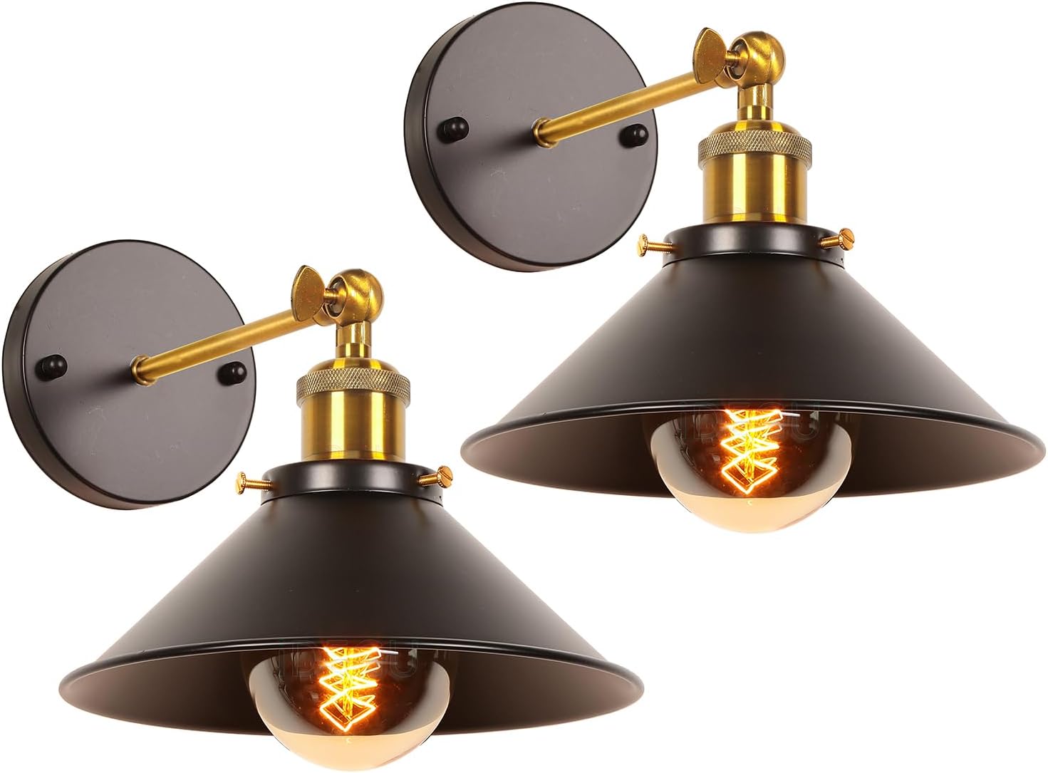 Zestaw 2 kinkietów industrialnych, metalowych lamp sufitowych w stylu ...