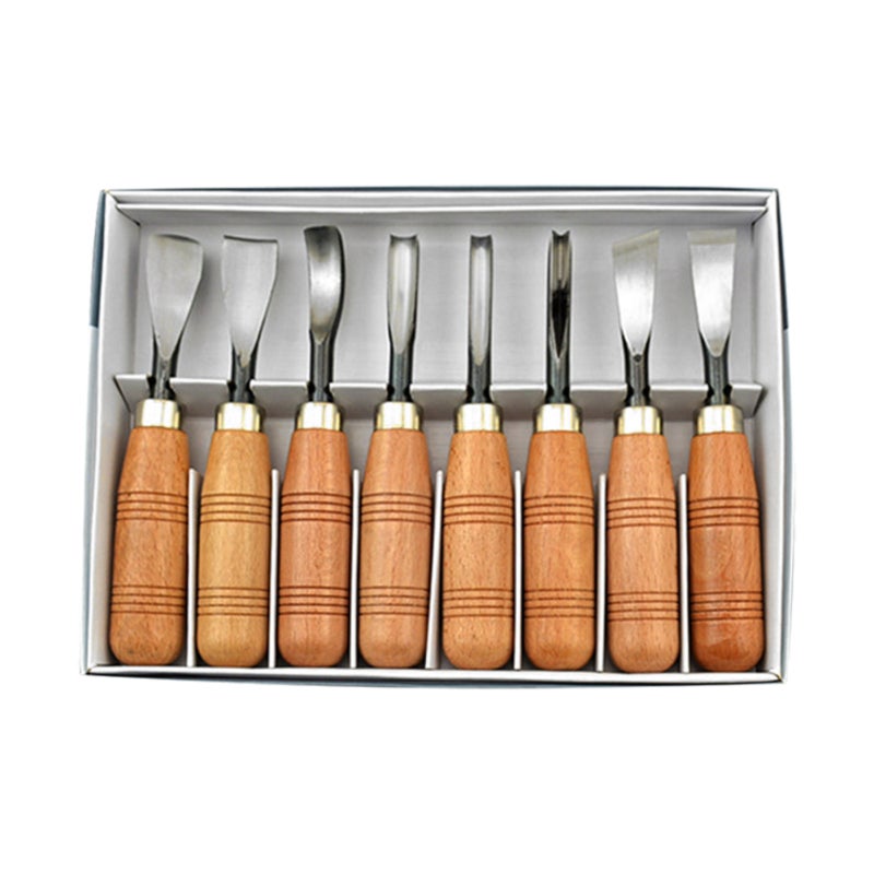 Ensemble d'outils multifonctionnels 8 en 1 : ciseaux à bois, burin de ...