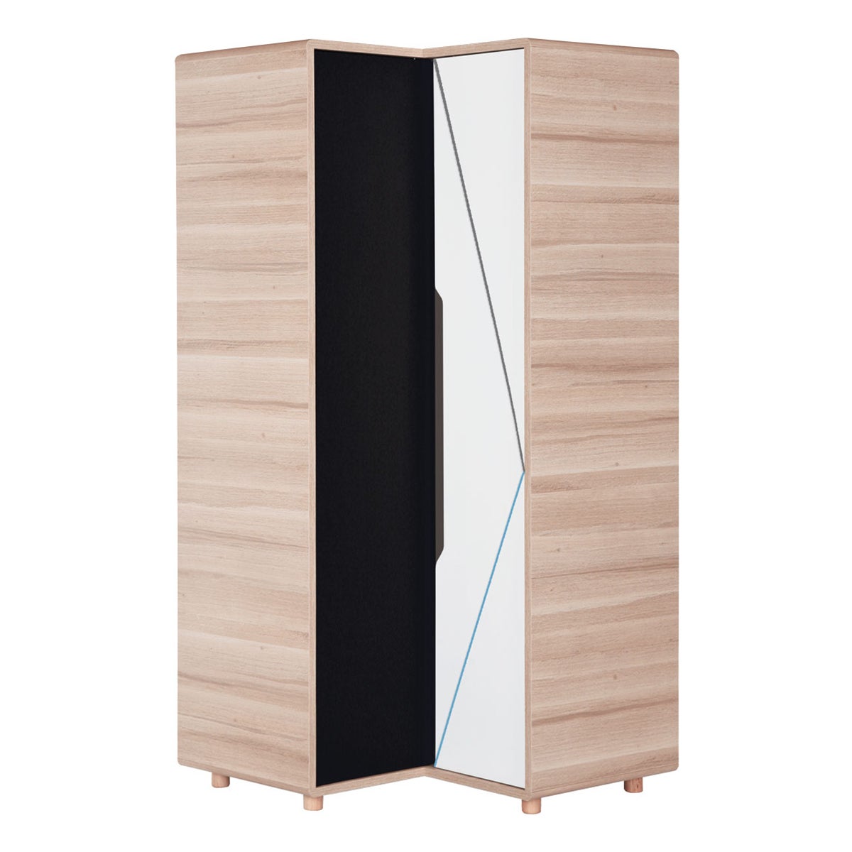 Armoire d'angle 2 portes Evolve Bois Blanc et Noir | Leroy Merlin