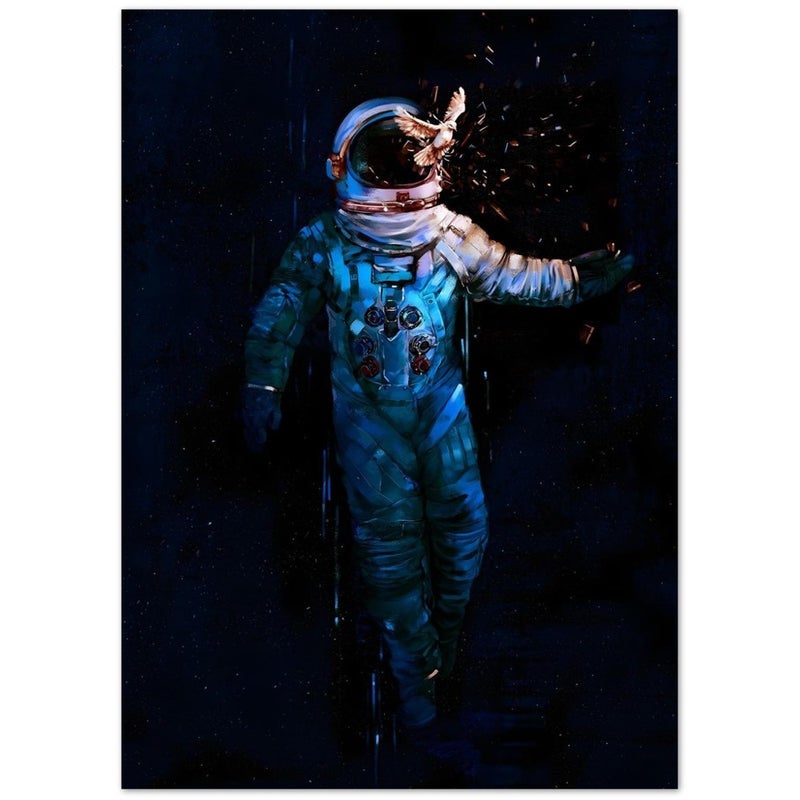 Poster astronaute dans les étoiles 50x70 cm bleu art moderne décoration ...