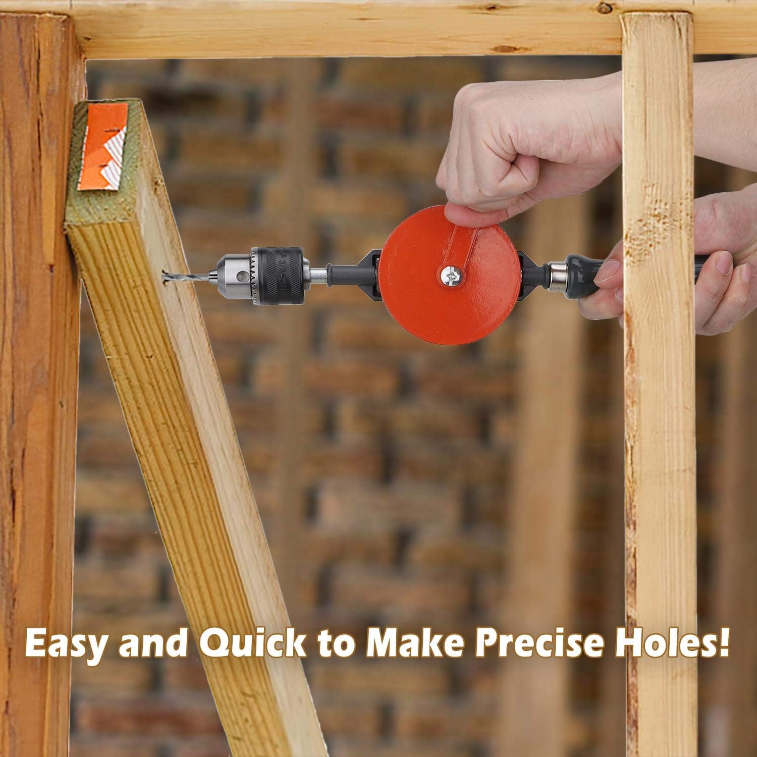 Perceuse à Main,Perceuse Manuelle à Double Pignons en Acier Moulé de 3/ ...