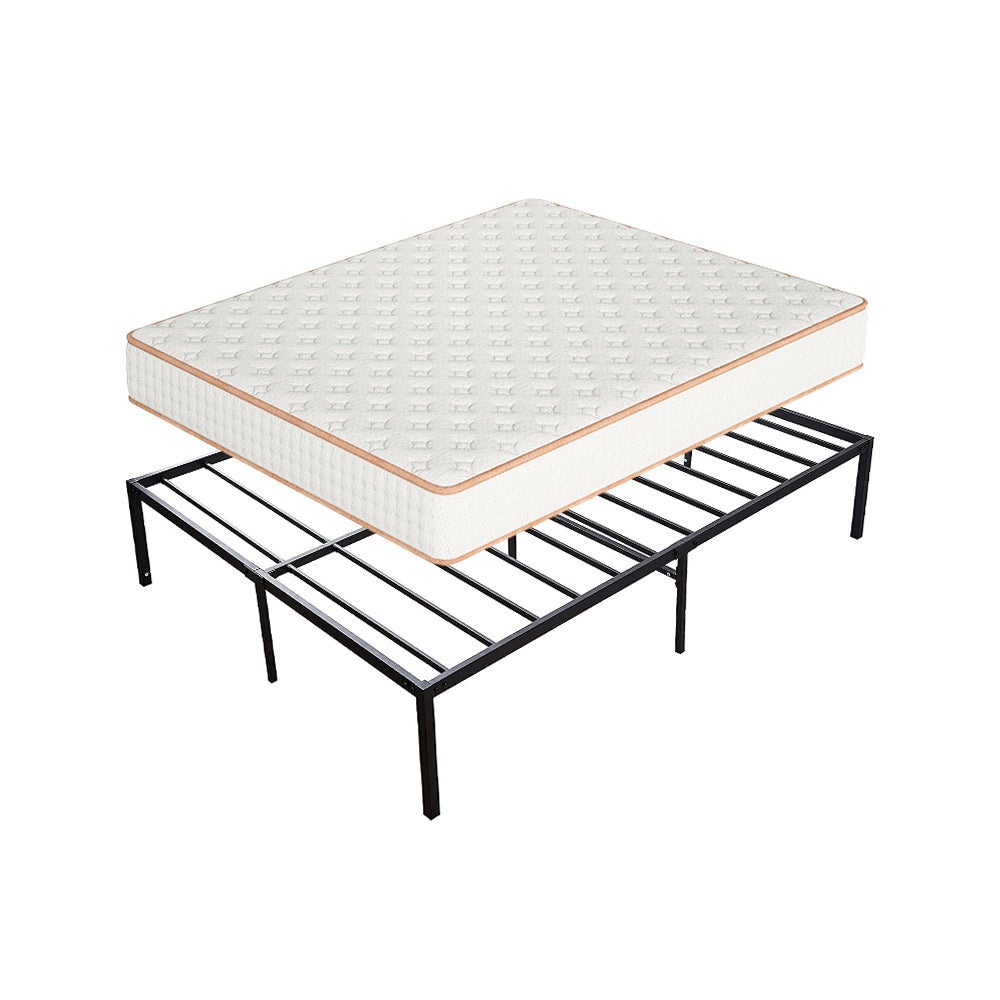 TEENO Ensemble Matelas en Mousse+ Cadre de lit en métal 140x190cm ...