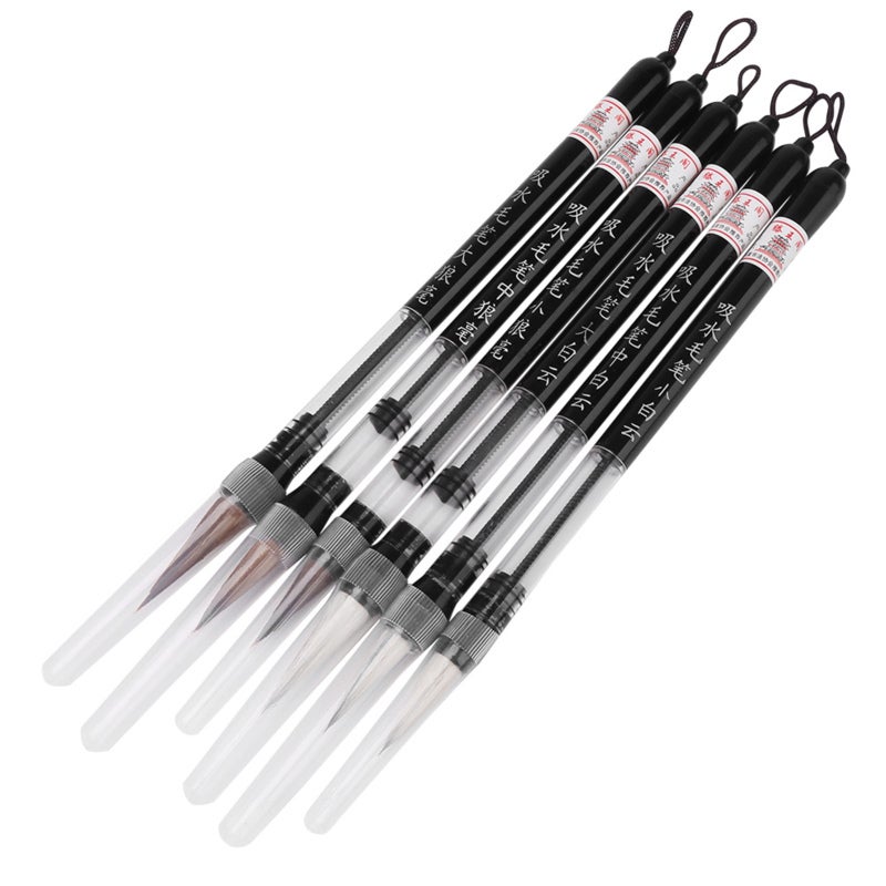 Lot de 6 pinceaux à eau chinois à remplissage par piston pour la ...