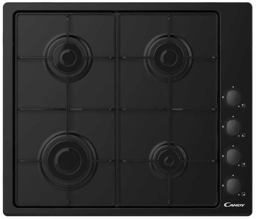 Piano cottura a gas 60cm 4 fuochi nero - Candy CHW6LBB | Leroy Merlin