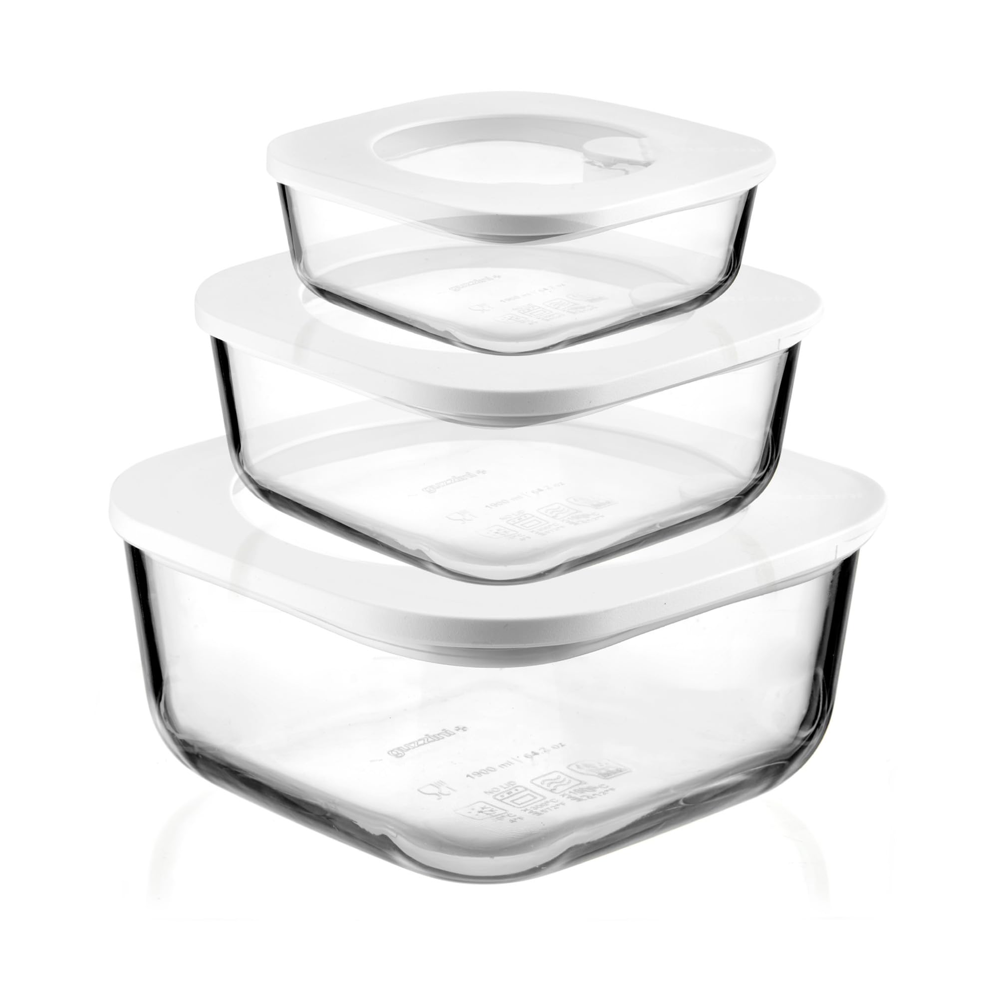 Guzzini - Kitchen Active Design, STORE&MORE GLASS Set 3 Contenitori ...