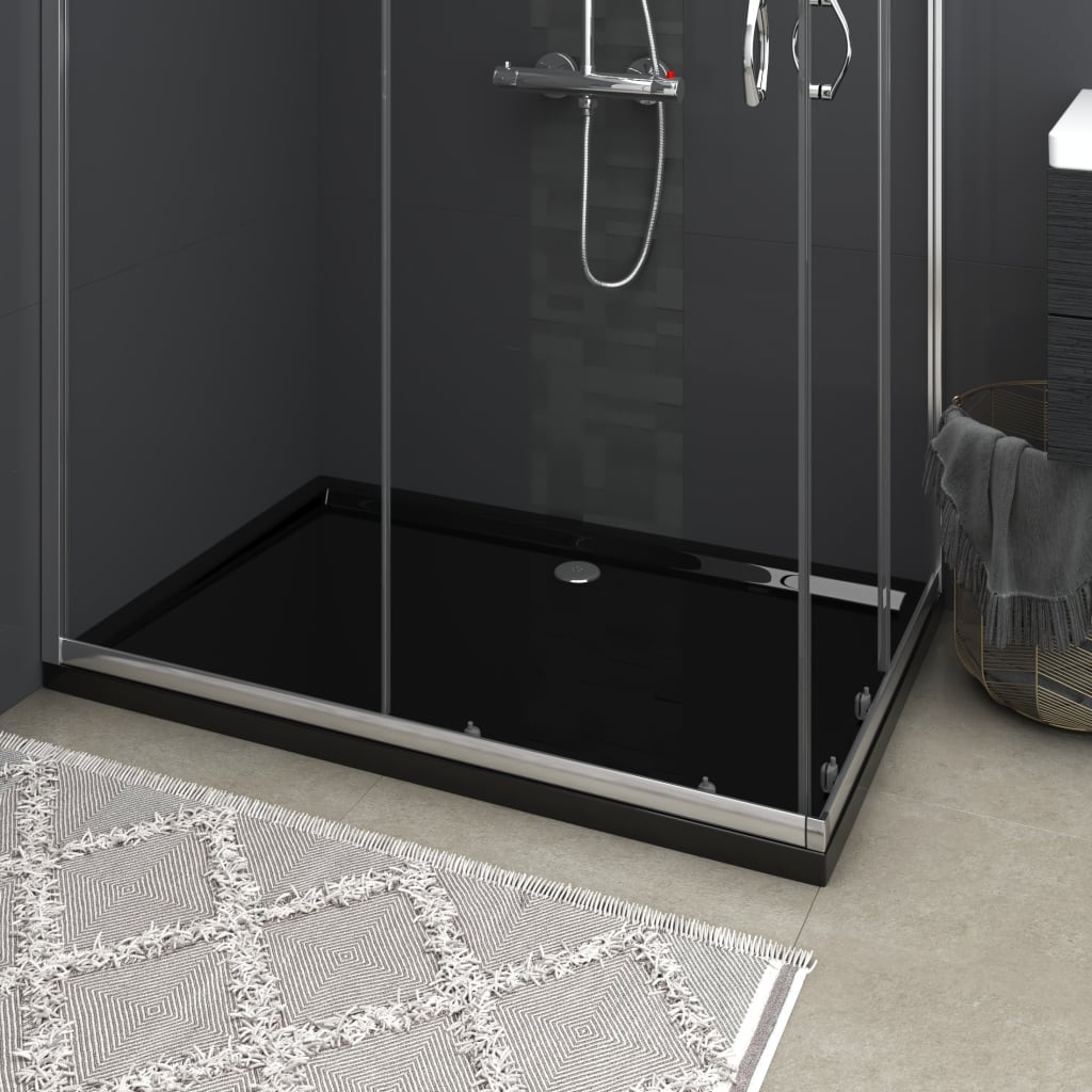 Plato de ducha | Bandeja de ducha rectangular negro ABS 80x120 cm ...