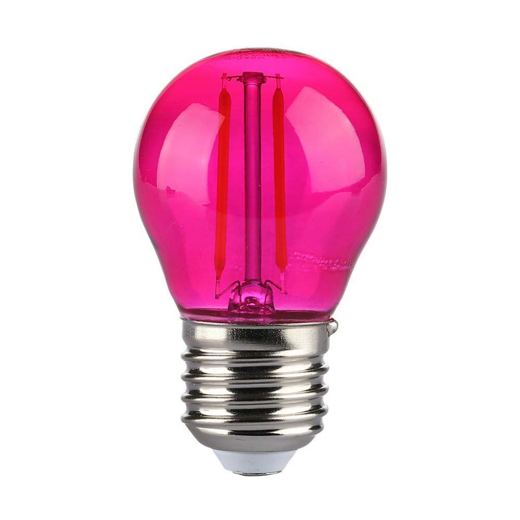Bombilla LED E27 2W G45 Filamento Color Rosa | Leroy Merlin