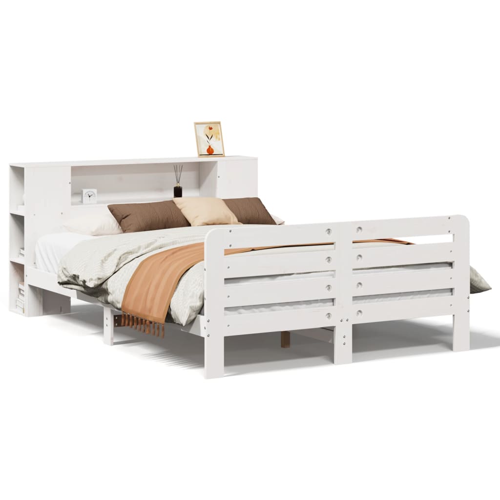Estructura de cama sin colchón madera de pino blanca 150x200 cm | Leroy ...