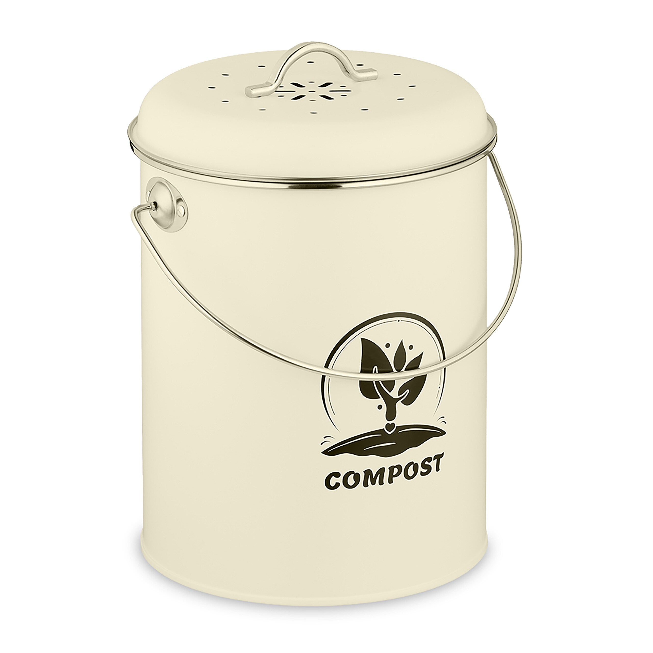 Seau à compost cuisine 5,5 L avec couvercle et filtre anti-odeurs, bac ...