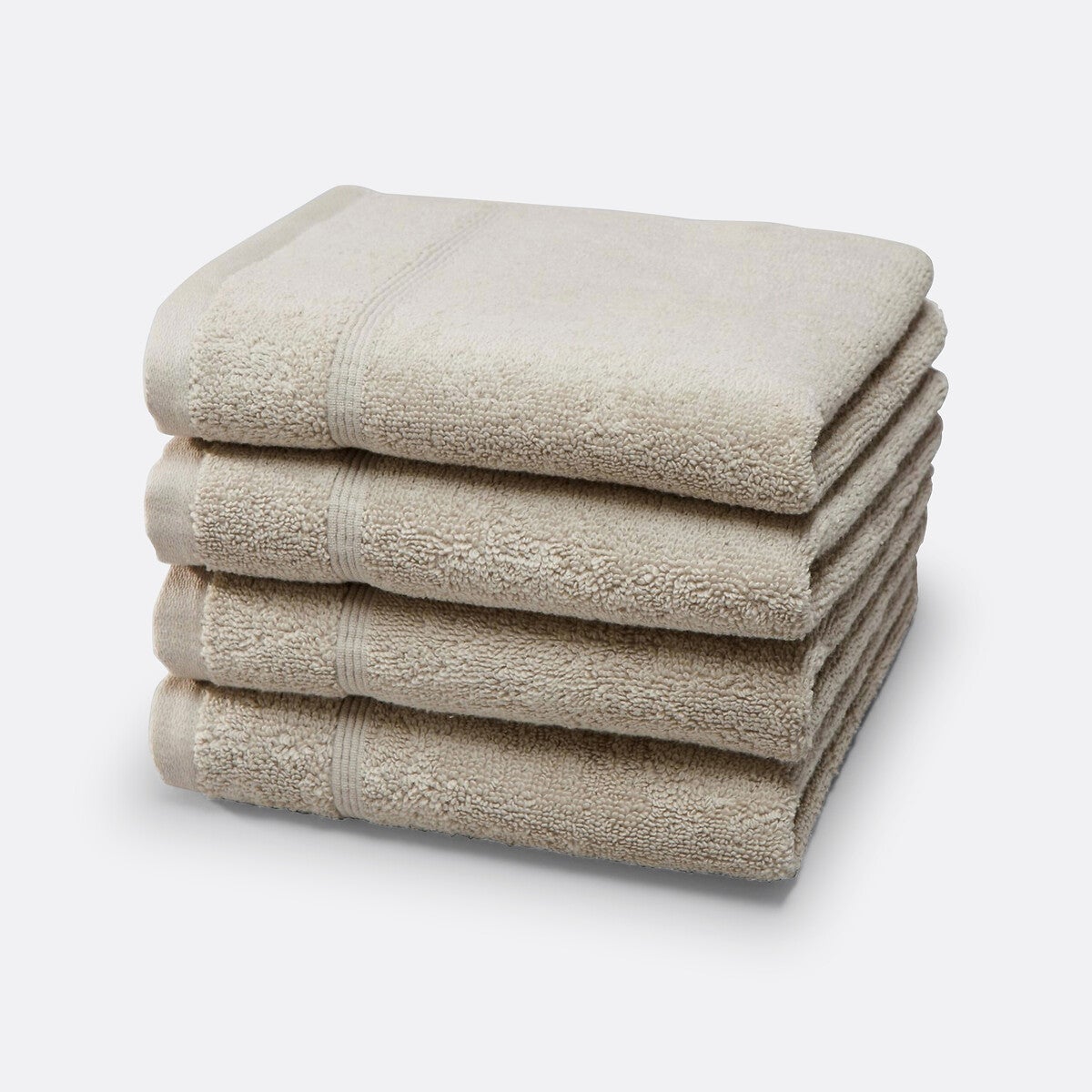Lot 4 serviettes d'invité éponge 600 g/m², Zavara - Beige naturel - 40 ...