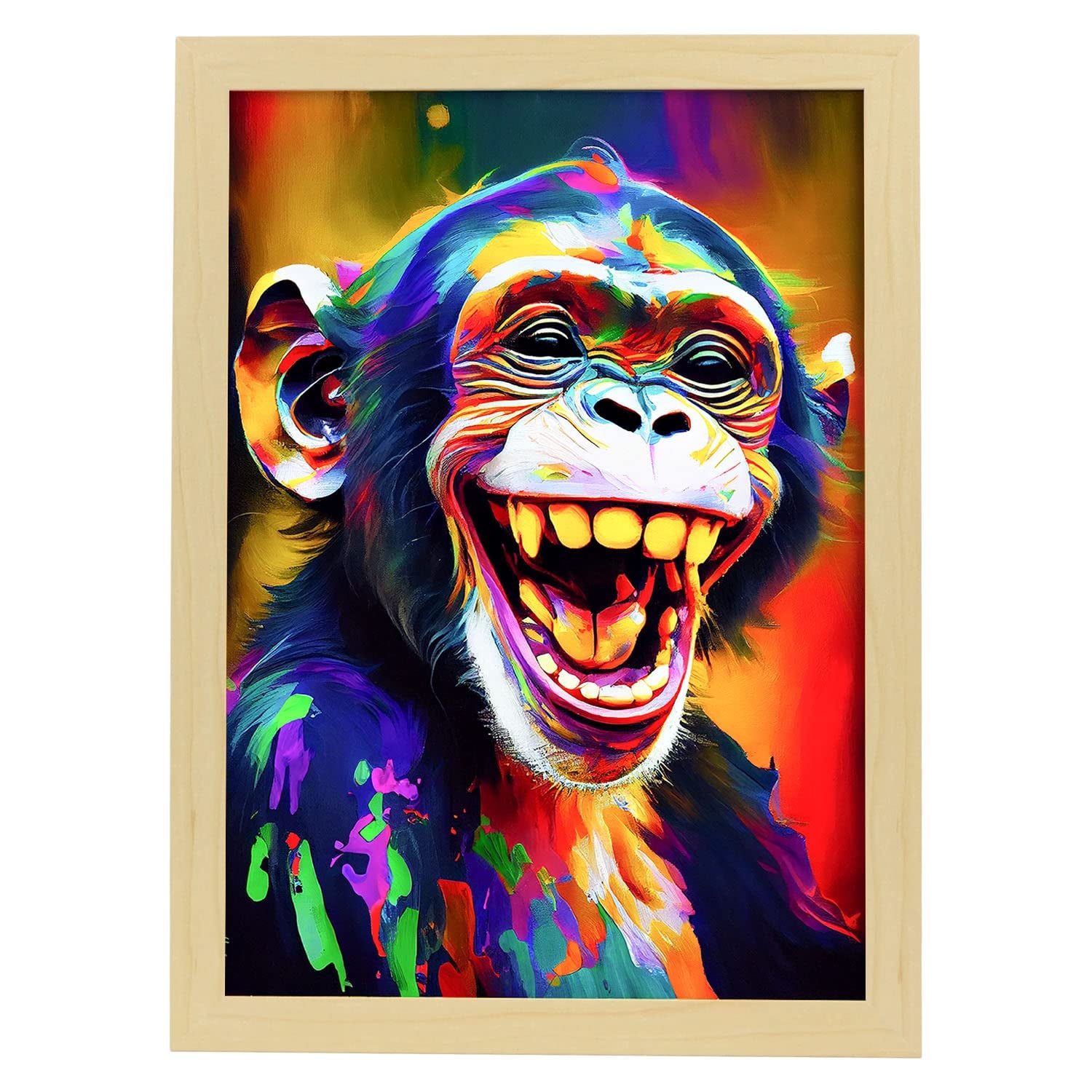 Nacnic Poster De Mono Estilo Retrato Coloridas Ilustraciones De ...